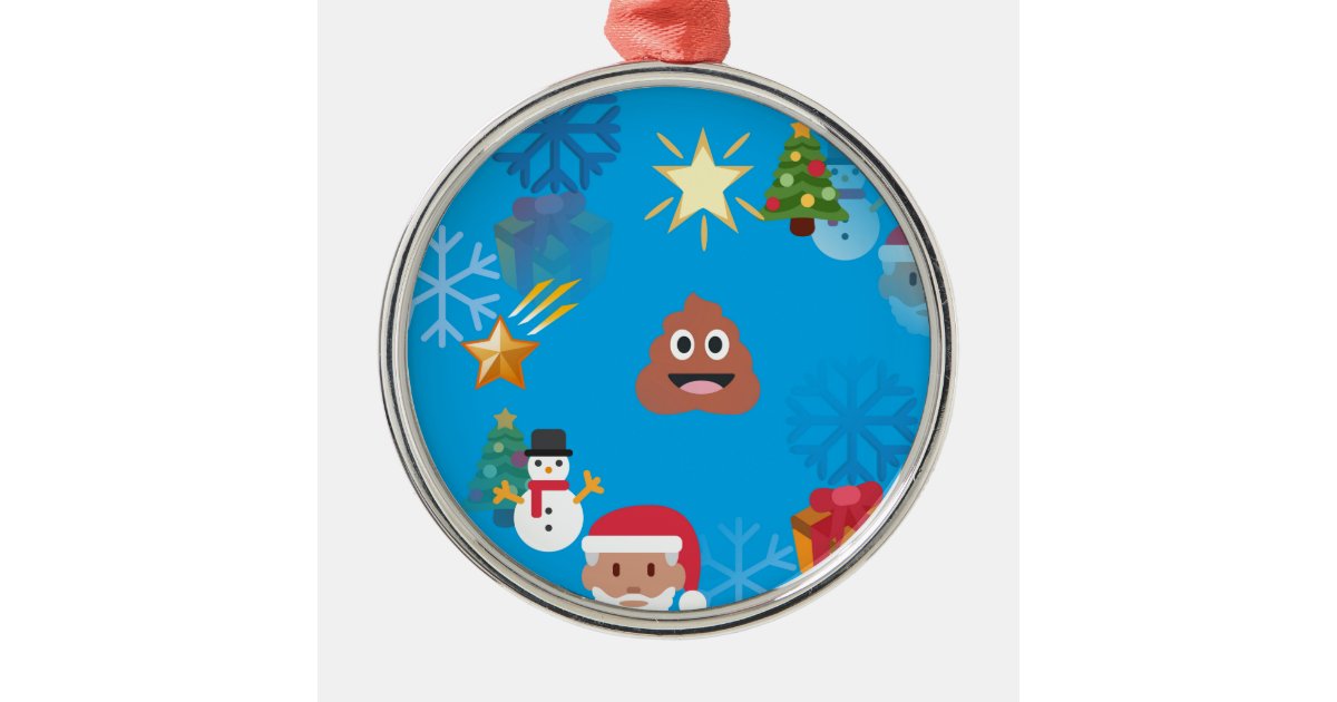 emoji poop christmas metal ornament | Zazzle