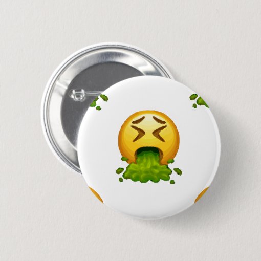 emoji puking button | Zazzle