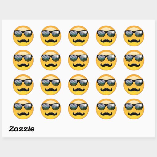 Emoji Super Shady ID230 Classic Round Sticker | Zazzle