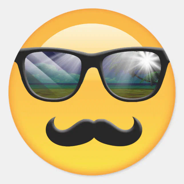 Emoji Super Shady ID230 Classic Round Sticker | Zazzle