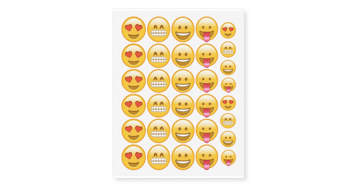 Emoji temporary funny tattoos | Zazzle