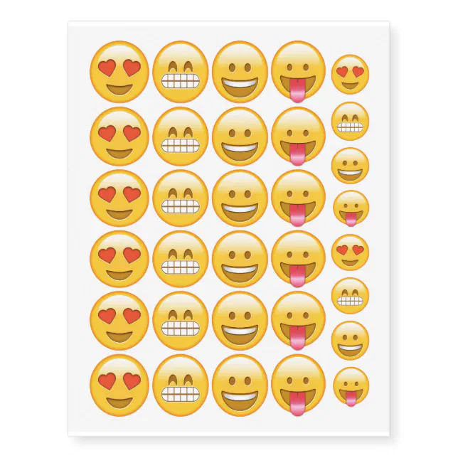 Emoji temporary funny tattoos | Zazzle