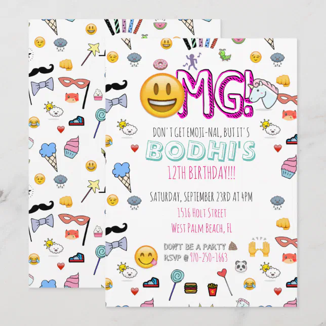 Emoji Themed Party Invitation | Zazzle