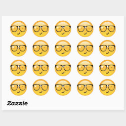 Emoji Totally Techie ID229 Classic Round Sticker | Zazzle