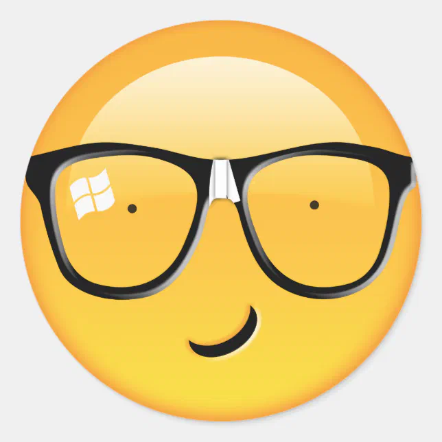 Emoji Totally Techie ID229 Classic Round Sticker | Zazzle
