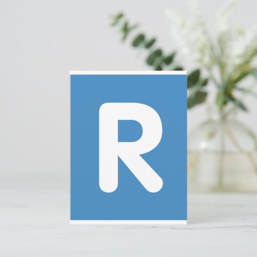 Emoji Twitter Letter R Postcard | Zazzle