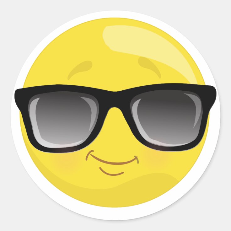 Emoji Wearing Sunglasses Stickers | Zazzle