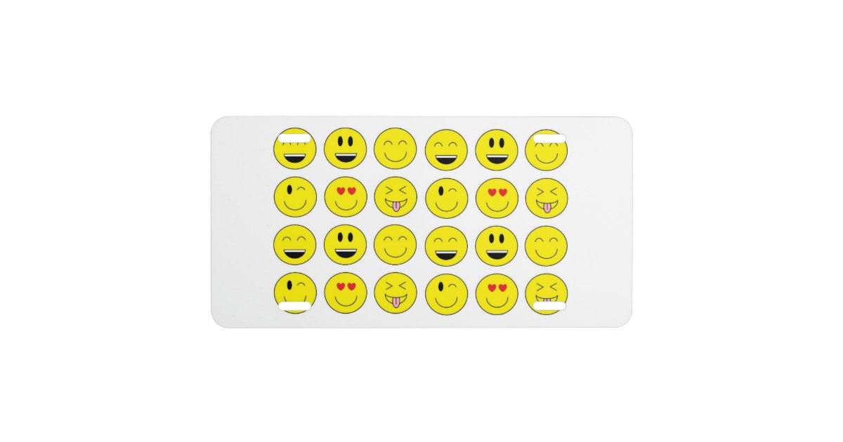 "Emojis" Aluminum License Plate | Zazzle