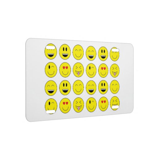 "Emojis" Aluminum License Plate | Zazzle