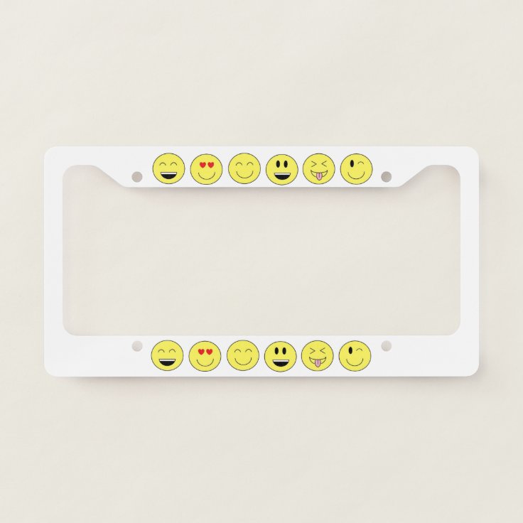 "Emojis" License Plate License Plate Frame | Zazzle