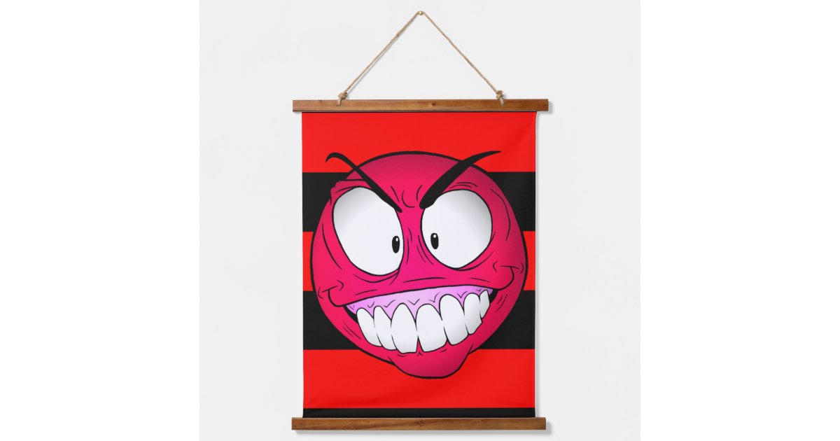 Emote Face Wood Topped Wall Tapestry | Zazzle