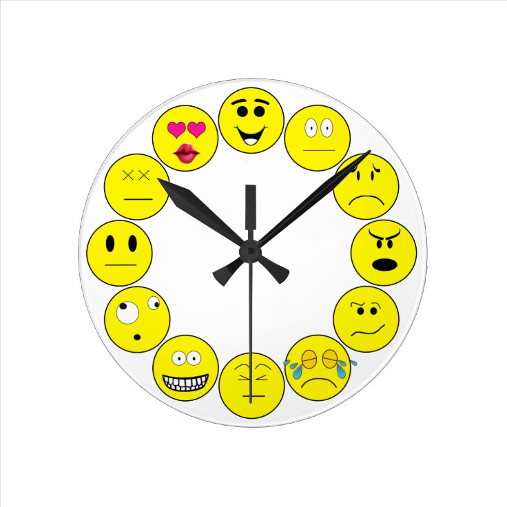 EMOTICON CLOCK | Zazzle