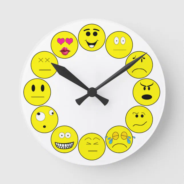EMOTICON CLOCK | Zazzle