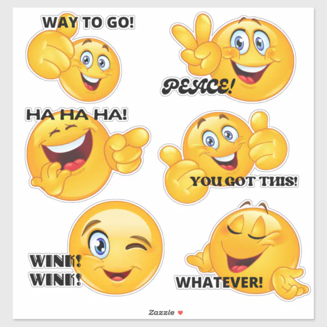 Emoticon Face Expressions Emoji Sticker | Zazzle