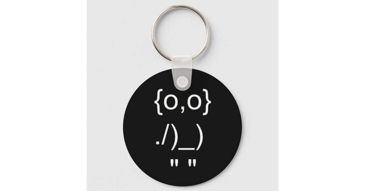 Emoticon Owl ASCII Text Art Keychain | Zazzle