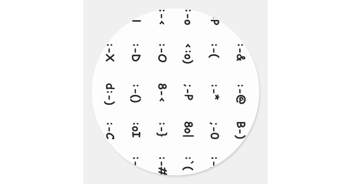 Emoticons Classic Round Sticker | Zazzle