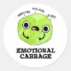 Emotional Cabbage Funny Veggie Pun Classic Round Sticker | Zazzle