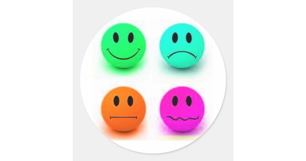 Emotional Faces Classic Round Sticker | Zazzle