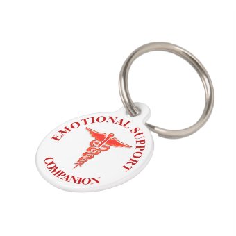 Emotional support animal awareness caduceus pet ID tag | Zazzle
