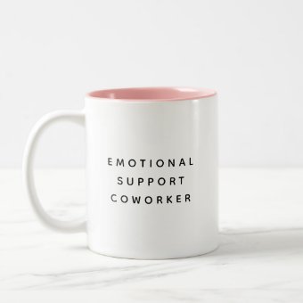 Emotional Support Coworker Funny Cute Trendy Quote Two-Tone Coffee Mug ...