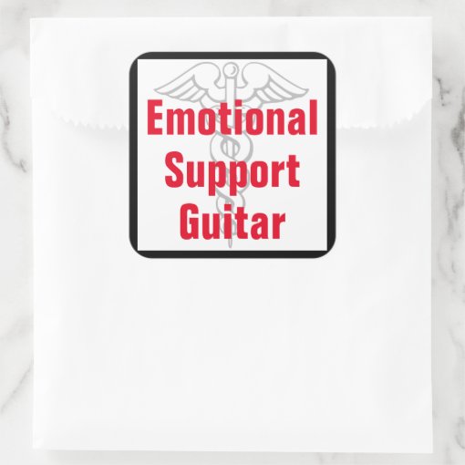 Emotional Support Guitar - Funny Sticker | Zazzle