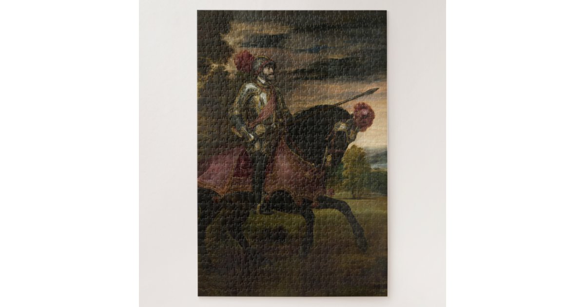 Emperor Charles V on Horseback (by Titian) Jigsaw Puzzle | Zazzle