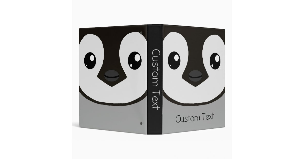 Emperor Penguin Chick Customizable Binder | Zazzle