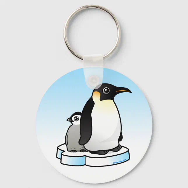 Emperor Penguin with Chick Keychain | Zazzle