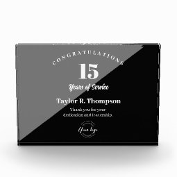 Employee 15 years of service Custom logo Acrylic Award | Zazzle