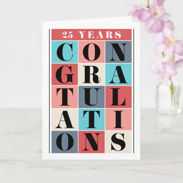 Employee 25th Anniversary Congratulations Card | Zazzle
