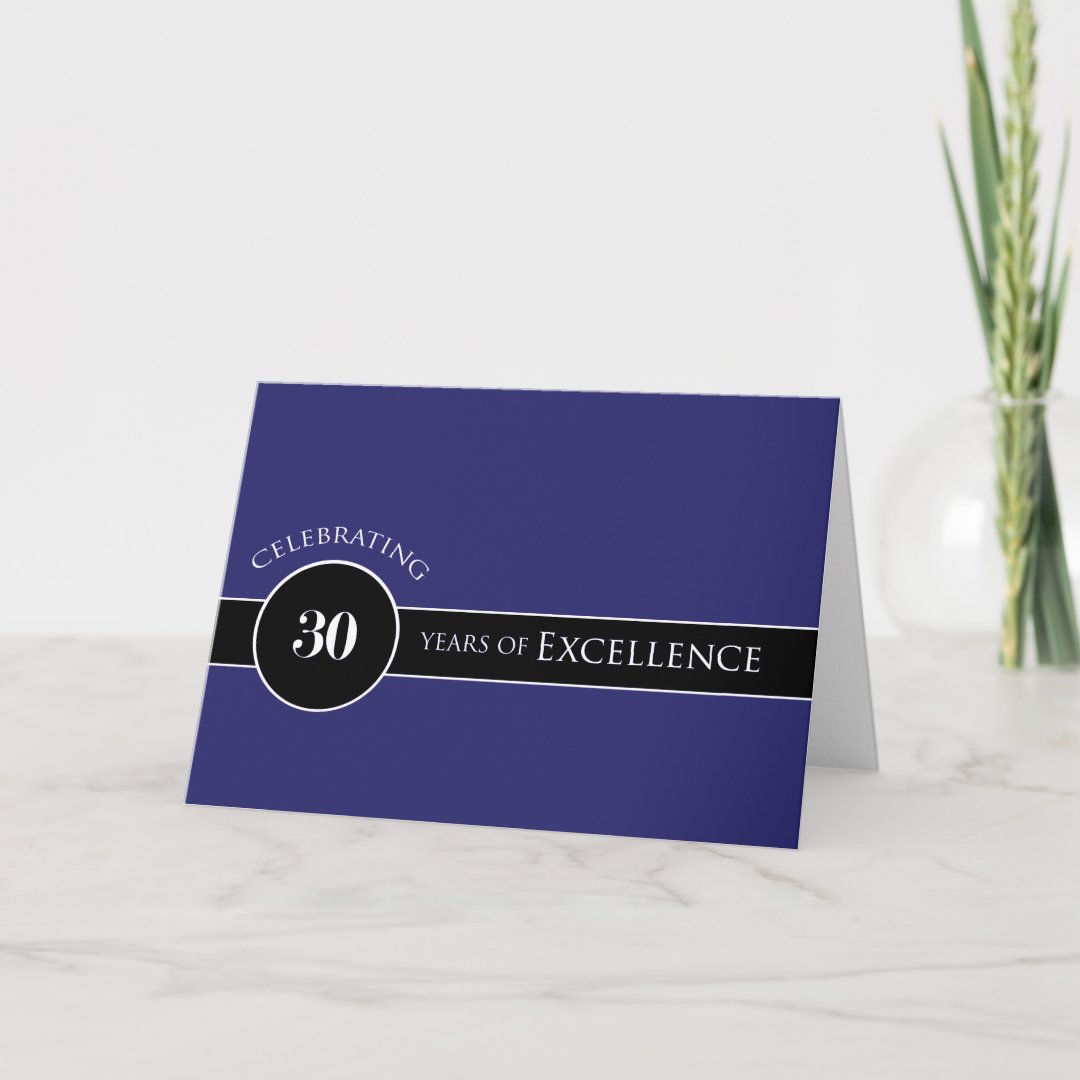 Employee 30th Anniversary Circle of Excellence Card | Zazzle