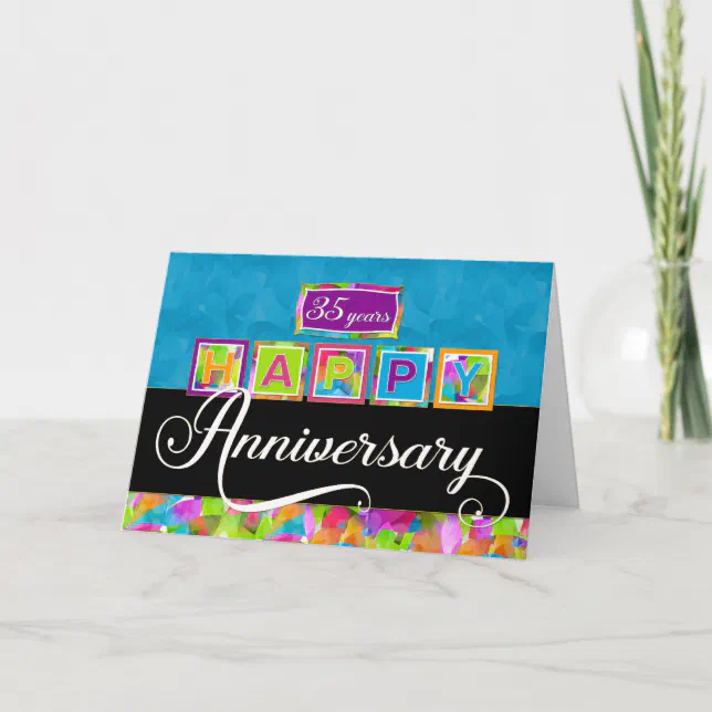 Employee 35th Anniversary - Colorful Card | Zazzle
