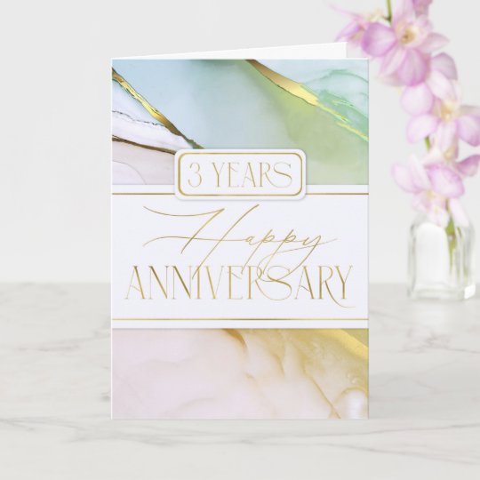 Employee 3rd Anniversary Soft Abstract Card | Zazzle.com