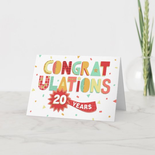 Employee Anniversary 20 Years Fun Congratulations Card | Zazzle.com