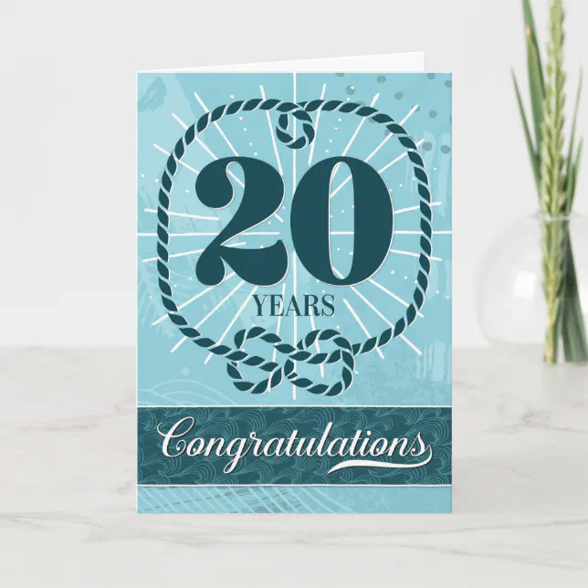 Employee Anniversary 20 Years - Nautical Theme Card | Zazzle