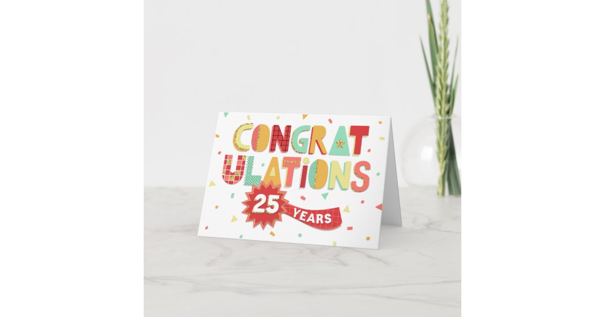Employee Anniversary 25 Years Fun Congratulations Card | Zazzle.com