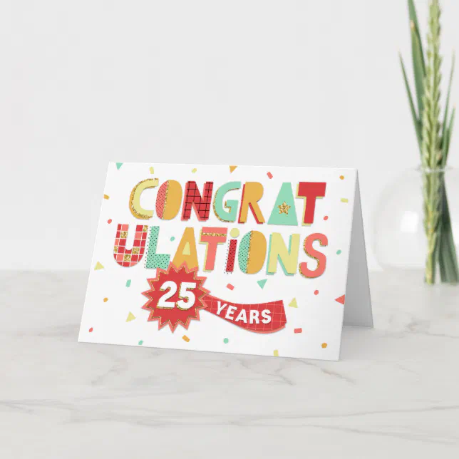 Employee Anniversary 25 Years Fun Congratulations Card | Zazzle