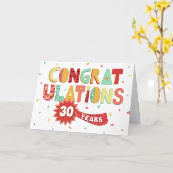 Employee Anniversary 30 Years Fun Congratulations Card | Zazzle