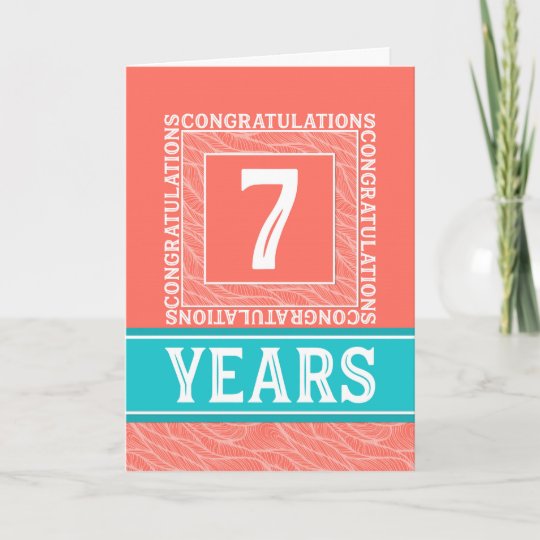 Employee Anniversary 7 Years - Decorative Card | Zazzle.com