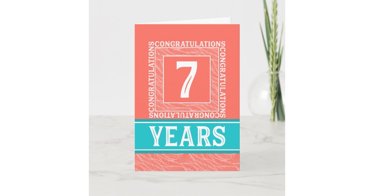 Employee Anniversary 7 Years - Decorative Card | Zazzle
