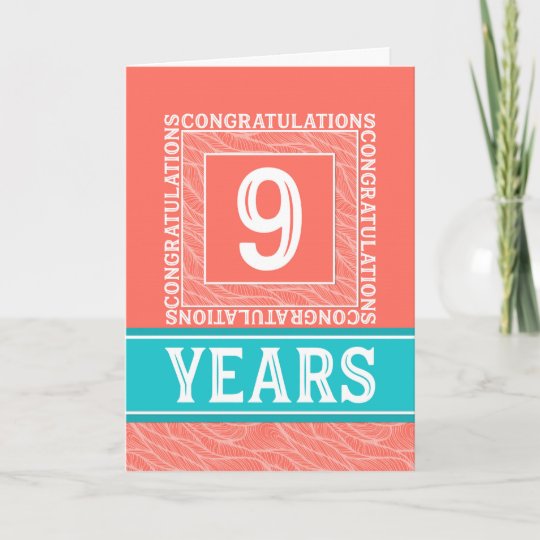 Employee Anniversary 9 Years - Decorative Card | Zazzle.com