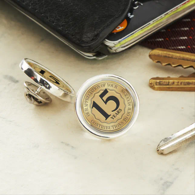 Employee anniversary milestone year lapel pin | Zazzle