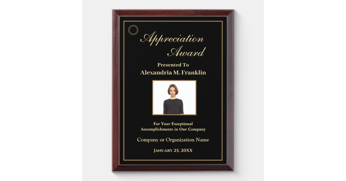 Employee Appreciation Award Photo Business | Zazzle