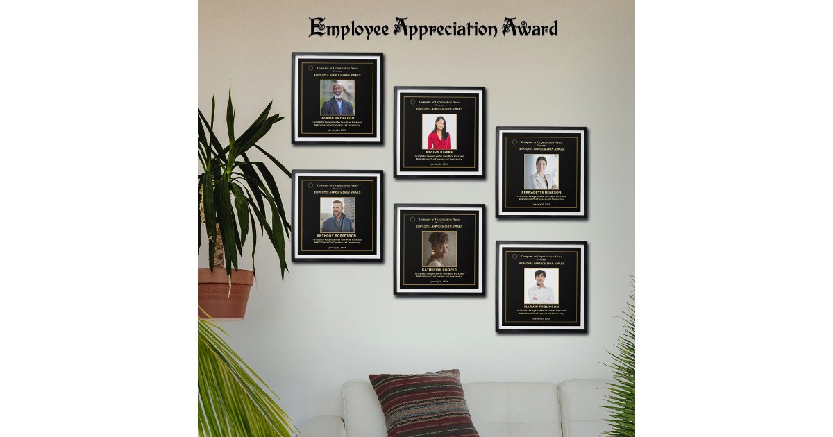 Employee Appreciation Award Recognition Logo Gold Photo Tiles | Zazzle