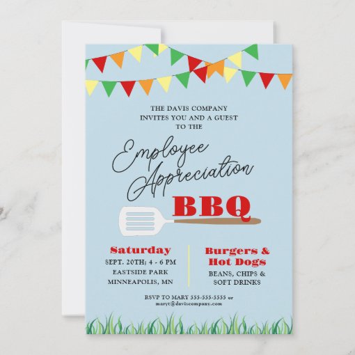 Employee Appreciation BBQ Summer Invitation | Zazzle