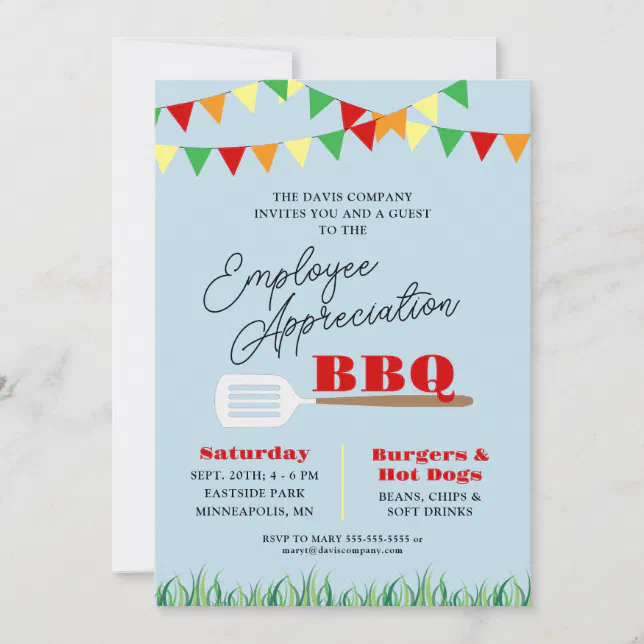 Employee Appreciation BBQ Summer Invitation | Zazzle