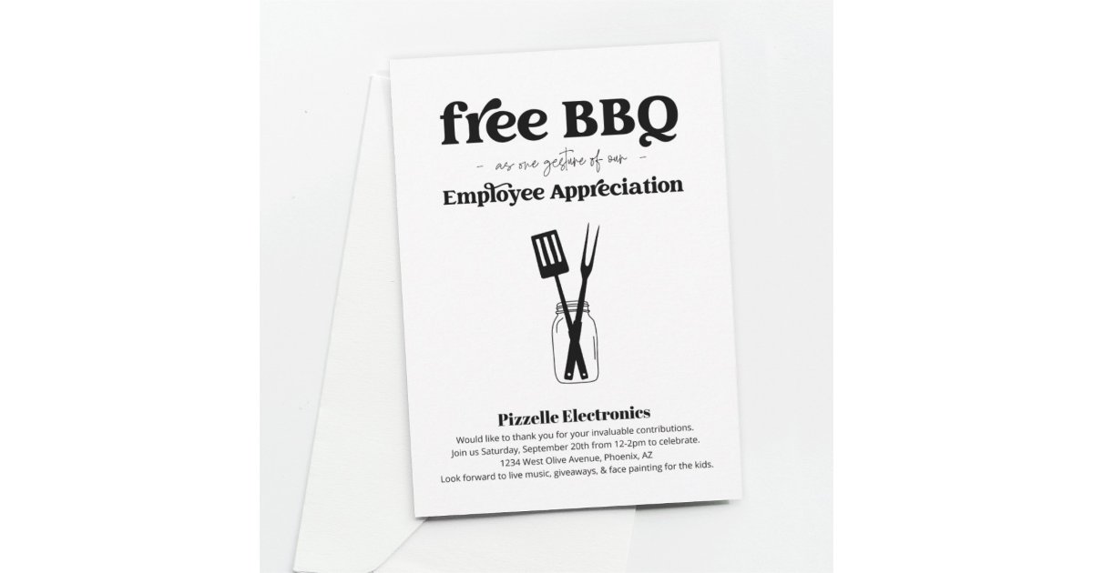 Employee Appreciation Business BBQ Party Invitation | Zazzle