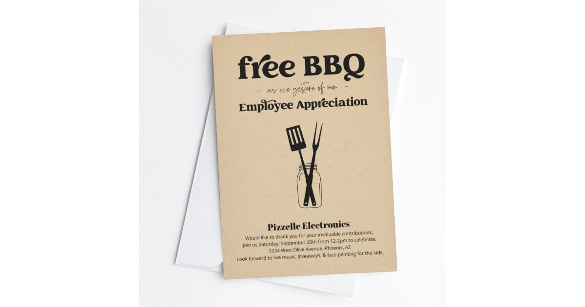 Employee Appreciation Business BBQ Party Invitation | Zazzle
