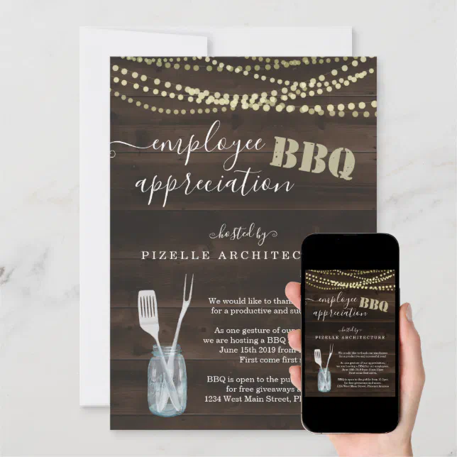 Employee Appreciation Business BBQ Party Invitation | Zazzle
