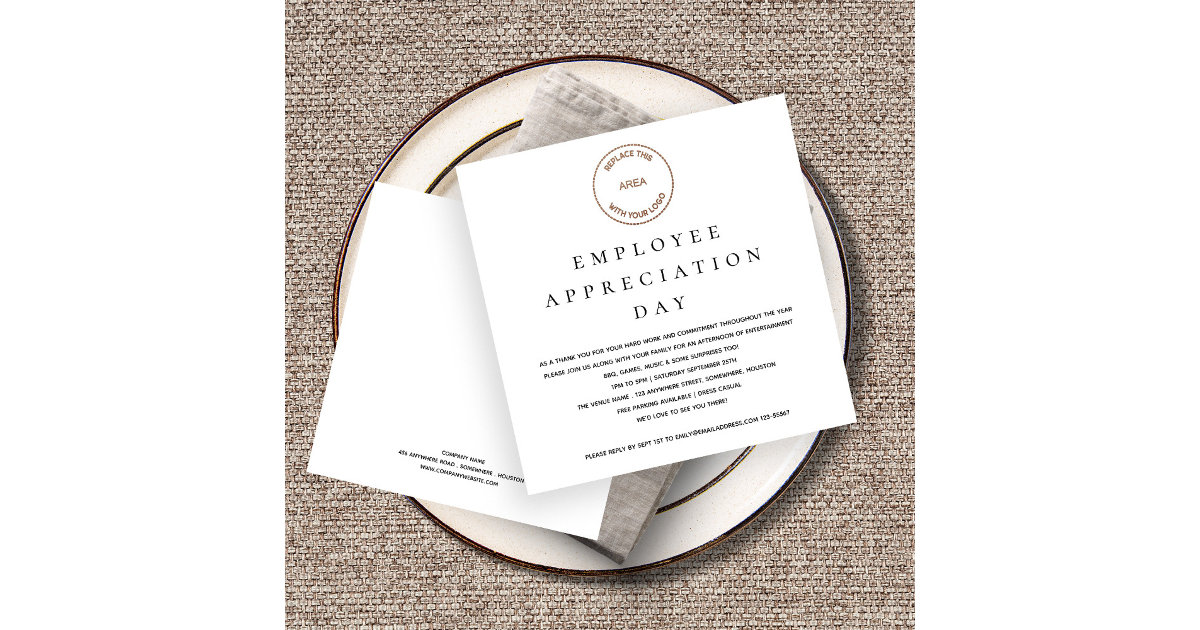 Employee Appreciation Day Business Logo Invitation | Zazzle